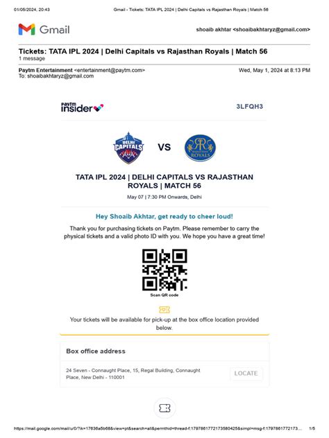 Ipl Match Ticket Pdf
