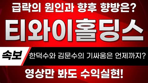 티와이홀딩스 과연 이 종목의 운명은 주식 주식투자 테마주 대장주 급등주 급등주추천 테마주 테마주추천 종목추천 종목분석 정책관련주 대선테마주