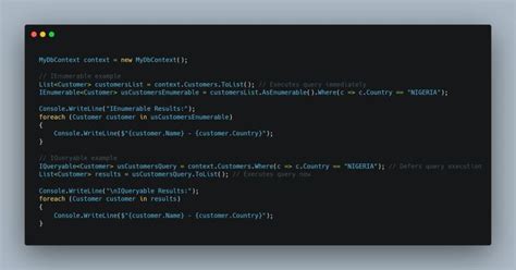csharp net linq iqueryable ienumerable programming development