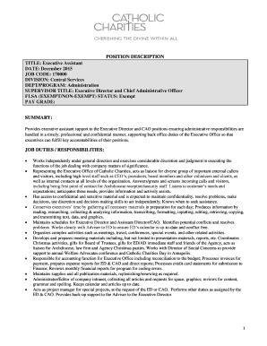Fillable Online Ccthevine Job Decription Template Ccthevine Org Fax