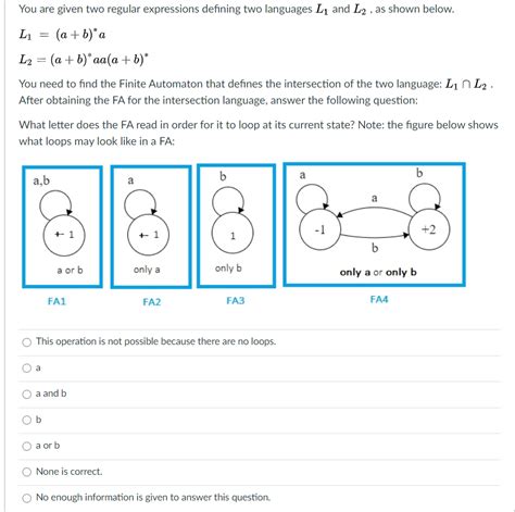 solved you are given two regular expressions defining two