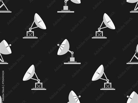 Seamless Pattern With Satellite Antennas Parabolic Antenna Radio