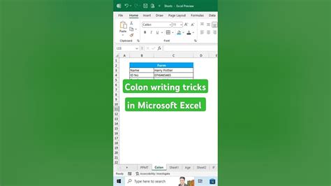 Colon Writing Tricks In Microsoft Excel Excelhacks Exceltips