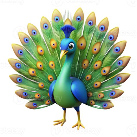 Peacock Isometric Cartoon Illustration 55385262 Png