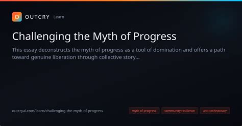 Challenging The Myth Of Progress Community Resilience Outcry Ai