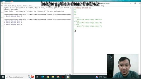 pemrograman python dasar if elif els youtube