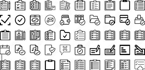 Set Of Check Icons Collection Isolated Silhouette Solid Icons Including Icon Symbol Isolated