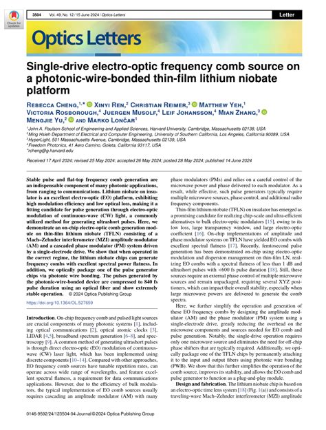 Single Drive Electro Optic Frequency Comb Source On A Photonic Wire Bonded Thin Film Lithium