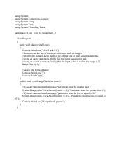 IT Unit Assignment Docx Using System Using System Collections Generic Using System Linq