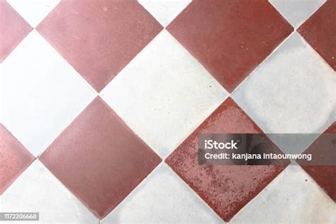 오래된 패턴 광장 타일 텍스처 바닥 흰색과 빨간색의 바닥 타일 패턴 아름다운 벽돌 산책로 0명에 대한 스톡 사진 및 기타 이미지 Istock