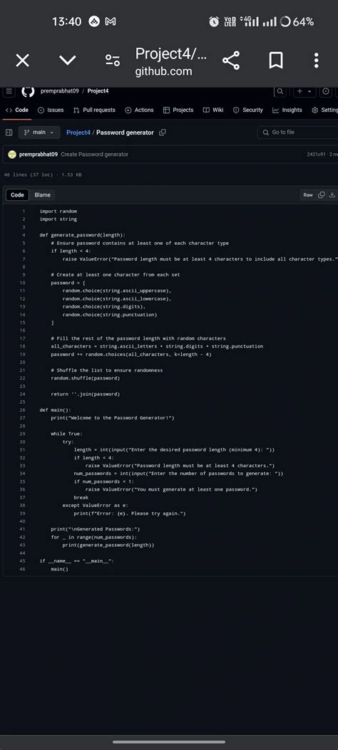 Prem Prabhat On Linkedin Compeleted Task 4 Password Generator