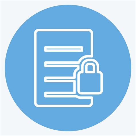 Icon Secure Document Suitable For User Interface Symbol Blue Eyes Style Simple Design