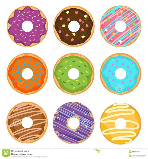 Cartoon Colored Donuts Stock Illustration Illustration Of Collection