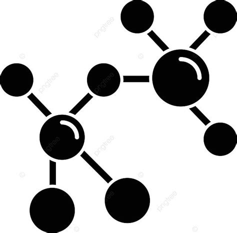 molecular modeling glyph icon with crystal structure visualization