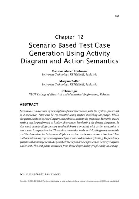 Pdf Scenario Based Test Case Generation Using Activity Diagram And Action Semantics