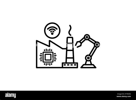Smart Factory Icon Smart Technology For Automation Efficiency And Real Time Monitoring In