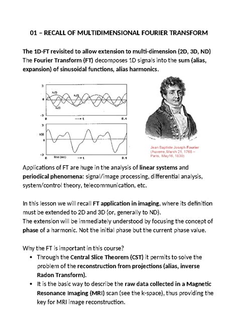 01 Recall Of Multidimensional Fourier Transform 2023 01 Recall Of