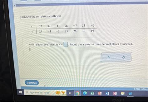 Solved Compute The Correlation Coefficient The Correlation