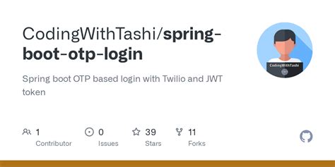 Github Codingwithtashi Spring Boot Otp Login Spring Boot Otp Based