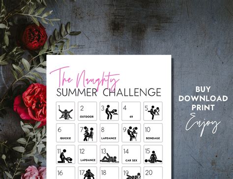 Sexy Advent Calendar For Couples Summer Sex Challenge Printable Sex