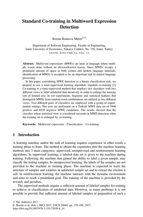 Pdf Standard Co Training In Multiword Expression Detection