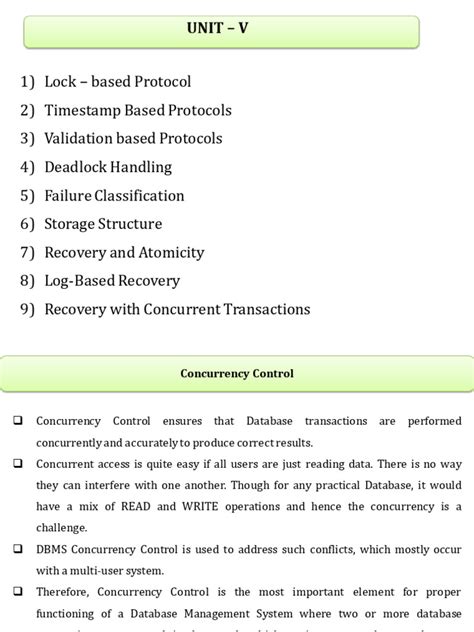 Dbmsunit V Pdf Databases Database Transaction