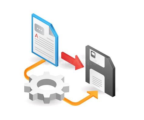 Flat Isometric 3d Flat Illustration Of Process Of Storing Data Stock Illustration Illustration
