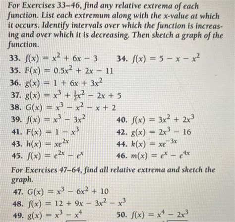 Solved For Exercises Find Any Relative Extrema Of Chegg Com