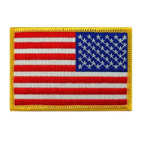 American Flag Reversed Iron On Embroidered Patch Gold Border Walmart