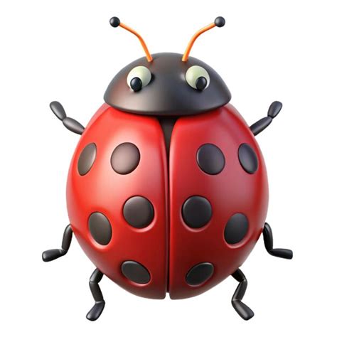 A Red Ladybug With Black Dots On Its Face Premium Ai Generated Image