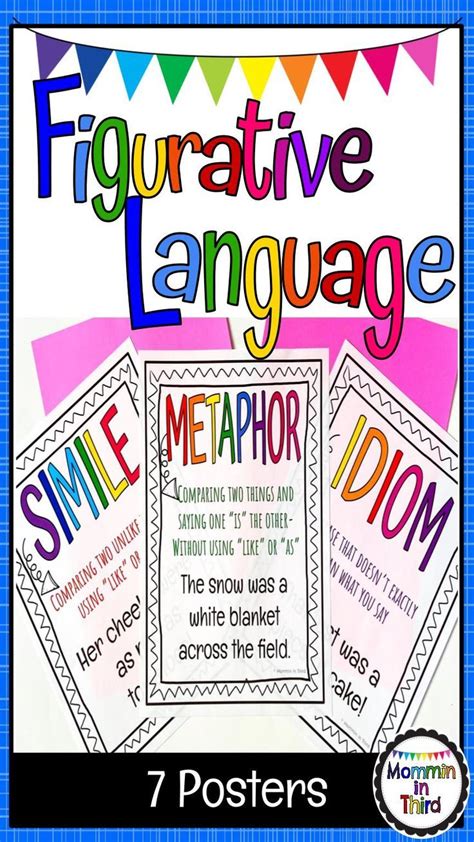 Decorate Your Next Bulletin Board With These 7 Figurative Language Posters They Are Bright And