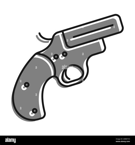 Linear Filled With Gray Color Icon Emergency Signal Gun Weapon To Launch Signal Projectiles
