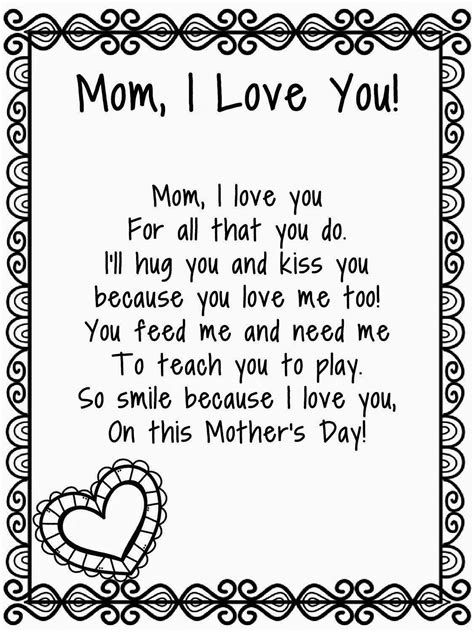 Mothers Day Printable Mothers Day Poems Printable Word Searches