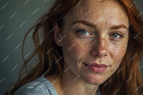 Premium Photo Portrait Of A Beautiful Smiling Redhead Girl