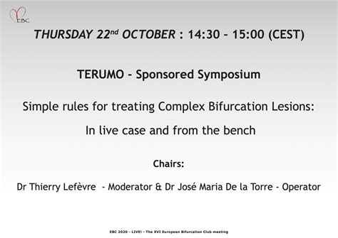 Simple Rules For Treating Complex Bifurcation Lesions In Live Case And From The Bench
