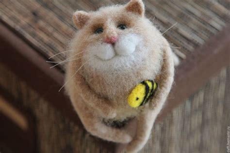 Купить Котик Лева кот котик котик игрушка шерстяной игрушка из шерсти подарок Needle