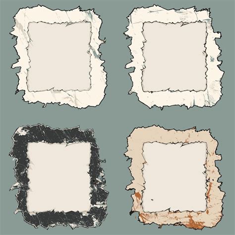 Premium Vector Torn Paper Frames With Jagged Edges Ripped Cutots For