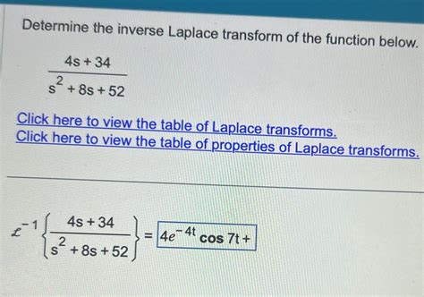 [solved] Determine The Inverse Laplace Transform Of The Function Below