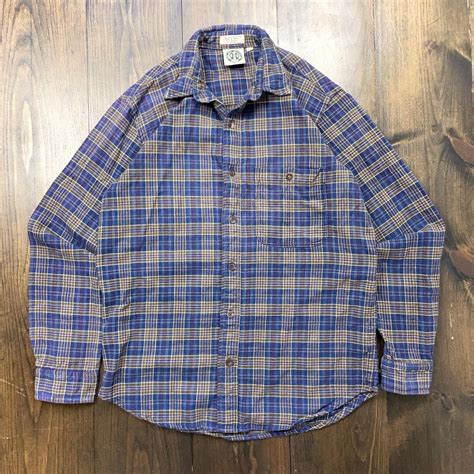 Vintage 1990s Plaid Flannel Pattern Button Up Long Sleeve Shirt Size