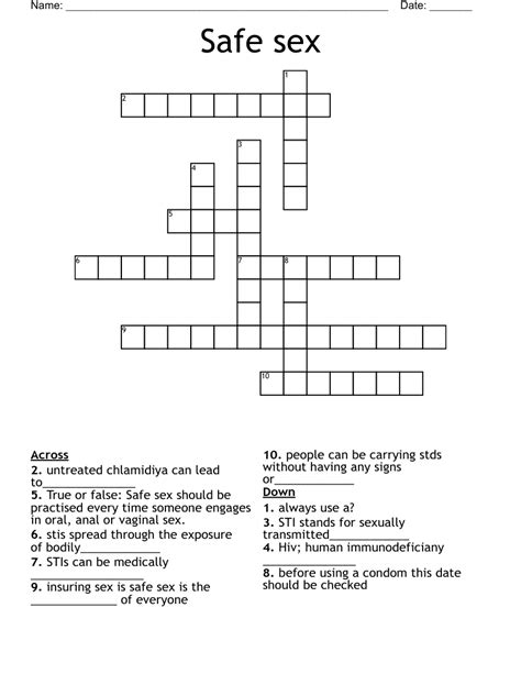 Safe Sex Crossword Wordmint