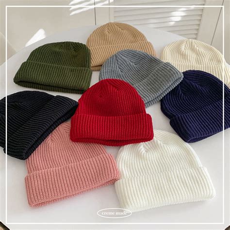 크림크렘 자체제작11 베이직 데일리 무지 골지 숏and롱 비니 모자9color