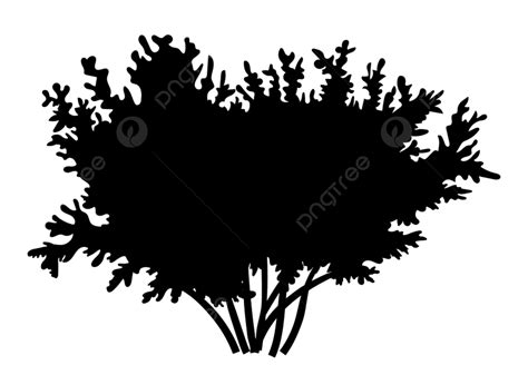 Bushings Silhouette Png Images Silhouette Bush With Leaves Isolated On White Background White