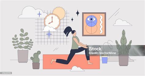 초보자를 위한 요가 및 스트레칭 활동 작은 사람 호중성 개념 요가에 대한 스톡 벡터 아트 및 기타 이미지 요가 Mental Wellbeing 가냘픈 Istock