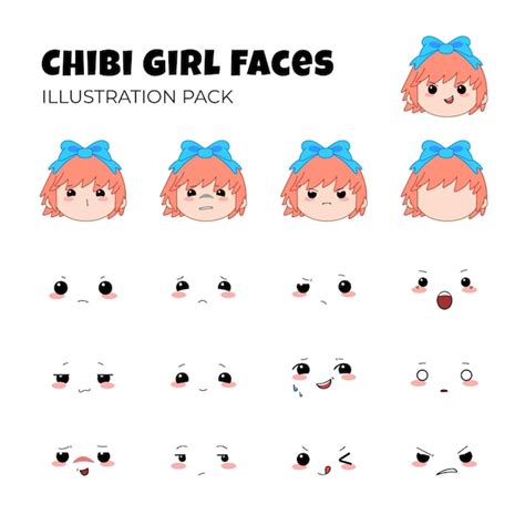 Verdrietige Chibi Gezichten Funny Face In Anime Chibi Style With Peach