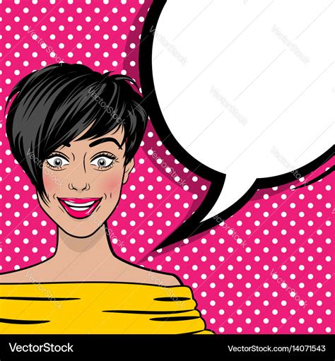 Pop Art Cartoon Comic Sexy Woman Empty Bubble Vector Image