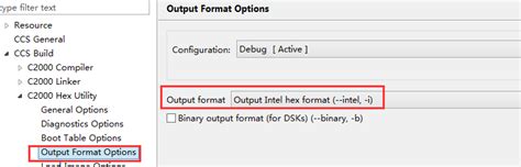 通过ccs60软件中设置的c2000 Hex Utility直接生成的hex文件和外部独立使用hex2000exe 生成的hex文件不同