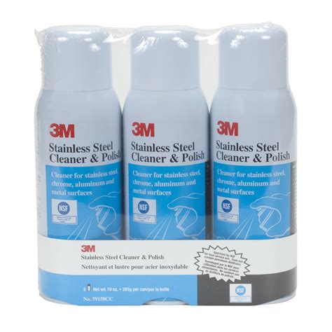 3m Stainless Steel Cleaner And Polish 59158cc 10 Oz Aerosol 3 Pack