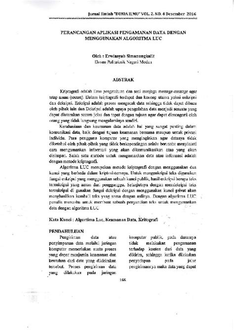 Pdf Perancangan Aplikasi Pengamanan Data Dengan Menggunakan Algoritma