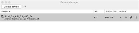 Macos 创建 Android 模拟器 Thu 移动应用开发 Flutter 教程