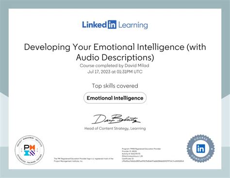 david milad on linkedin certificate of completion